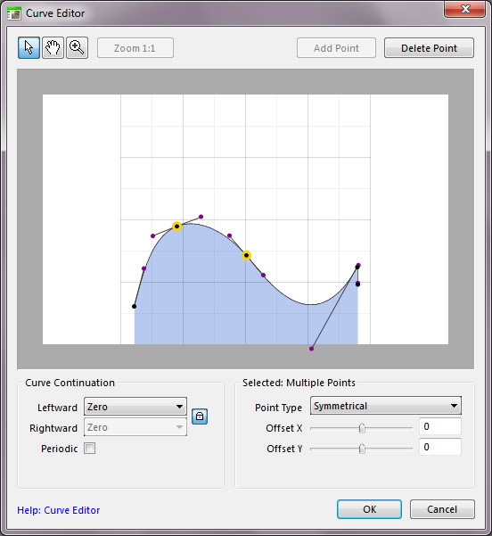 Filter Forge 3.0 - Multiple Point Selection in Bézier Curve Editor